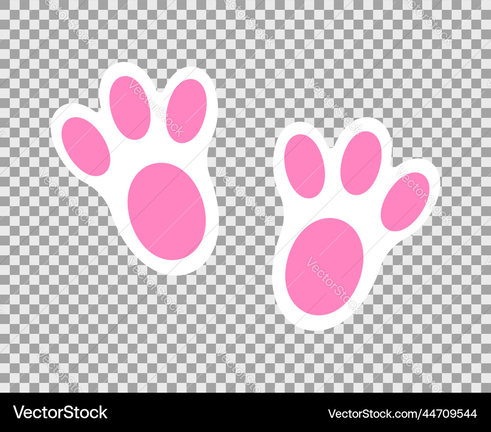 Cute Rabbit Footprint - Pink & White Vector Image