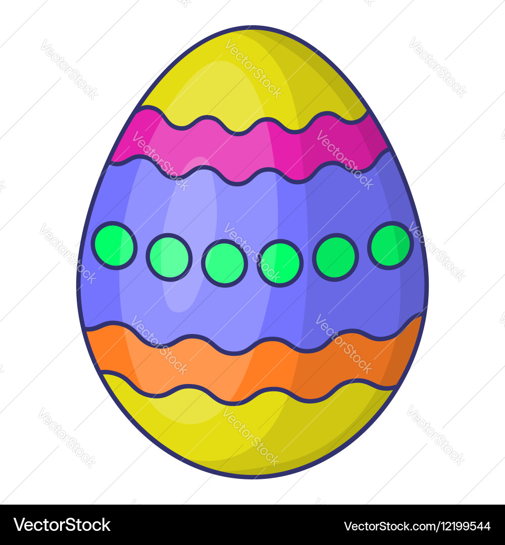 Easter egg icon cartoon style Royalty Free Vector Image