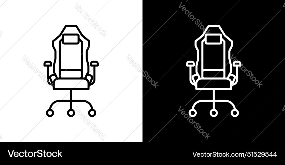 Gaming chair icon set linear modern game – Royalty-Free Vector ...