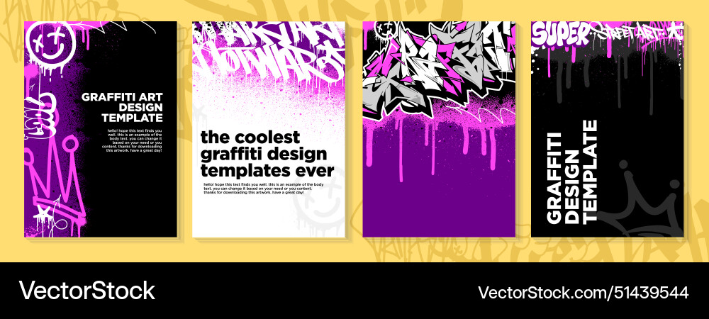 Graffiti design templates Royalty Free Vector Image
