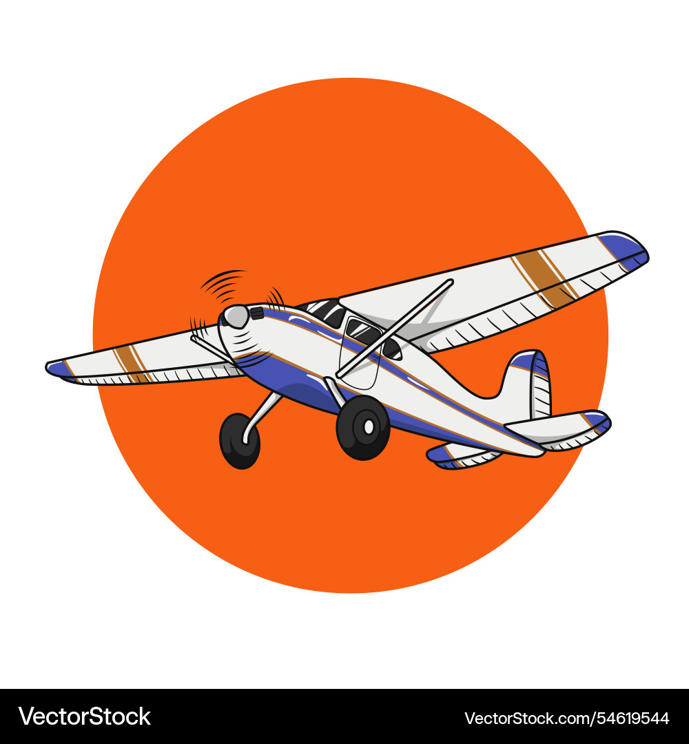 Hand drawn retro airplane Royalty Free Vector Image