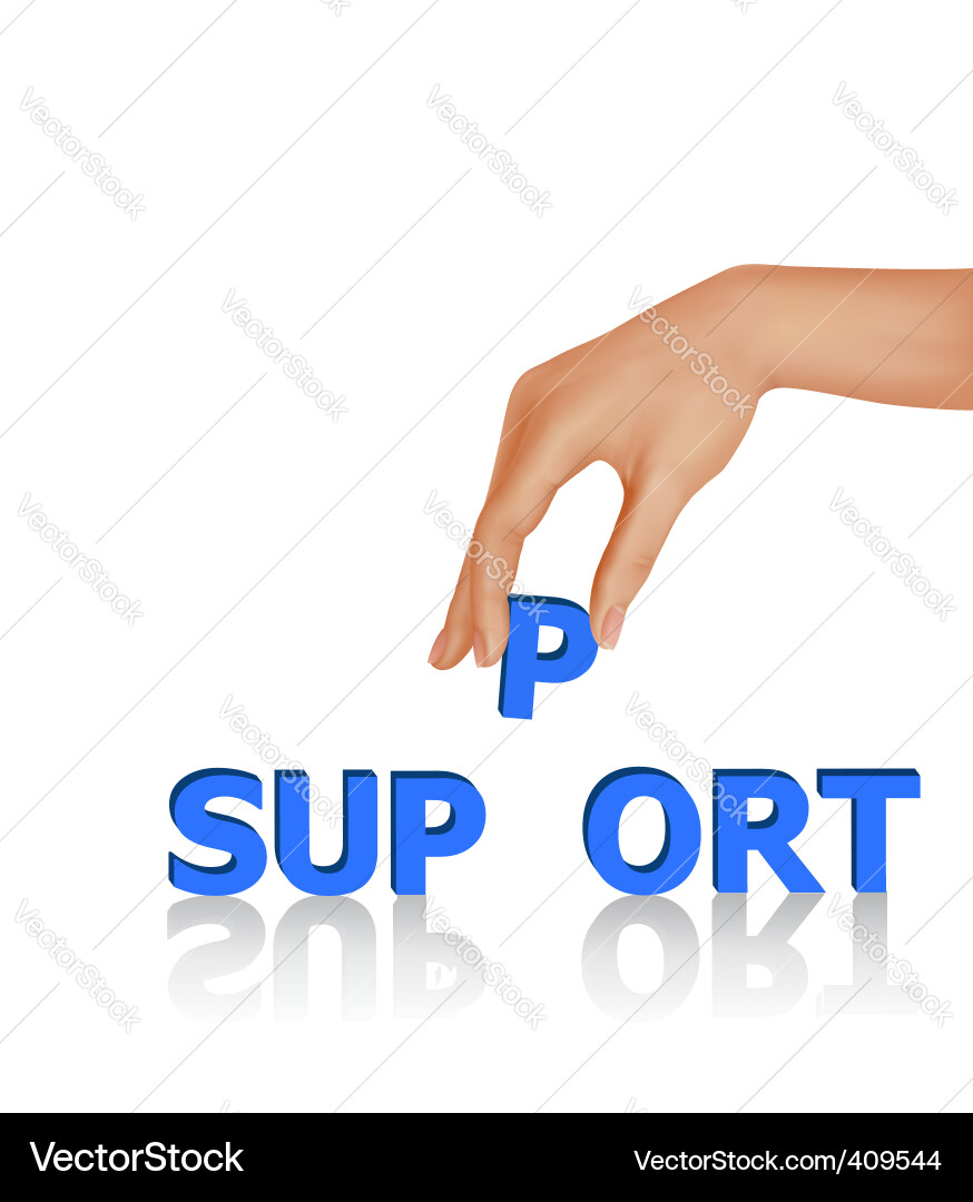Hand support Royalty Free Vector Image - VectorStock