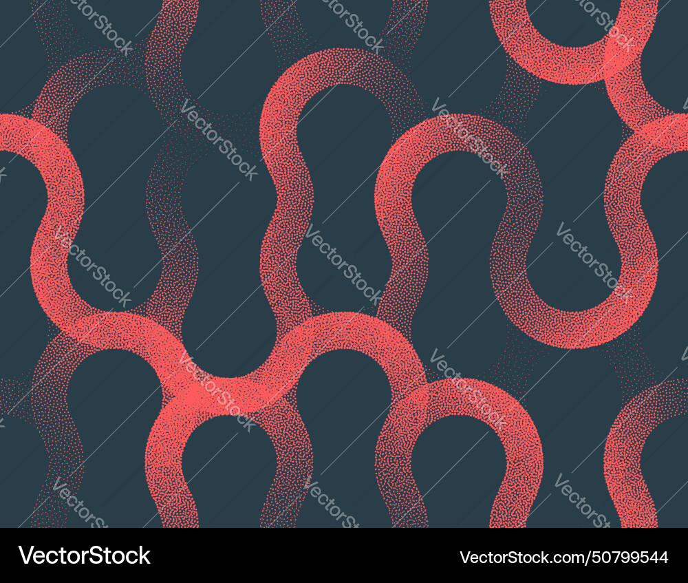 Intricated wavy lines seamless pattern red black Vector Image