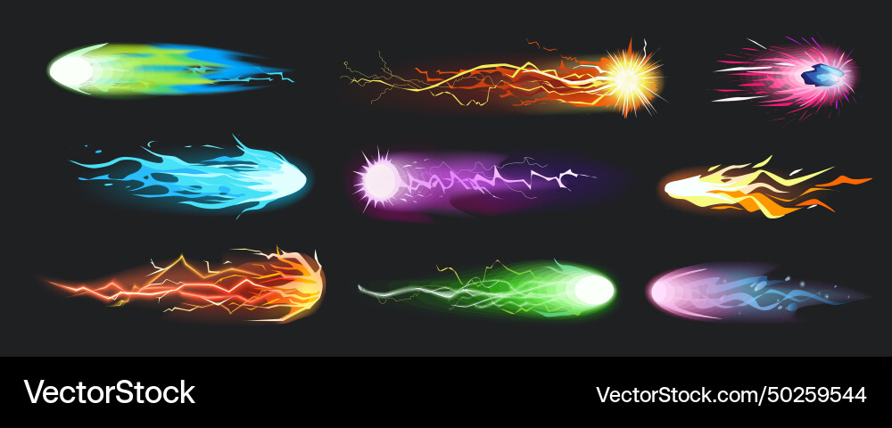 Laser Blast Effects - Cartoon Set Royalty Free Vector Image