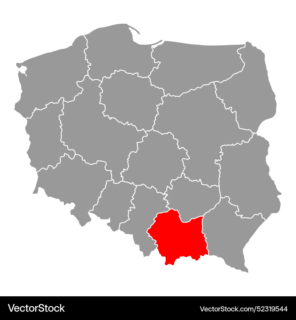 Lesser poland of map shape travel web flat Vector Image