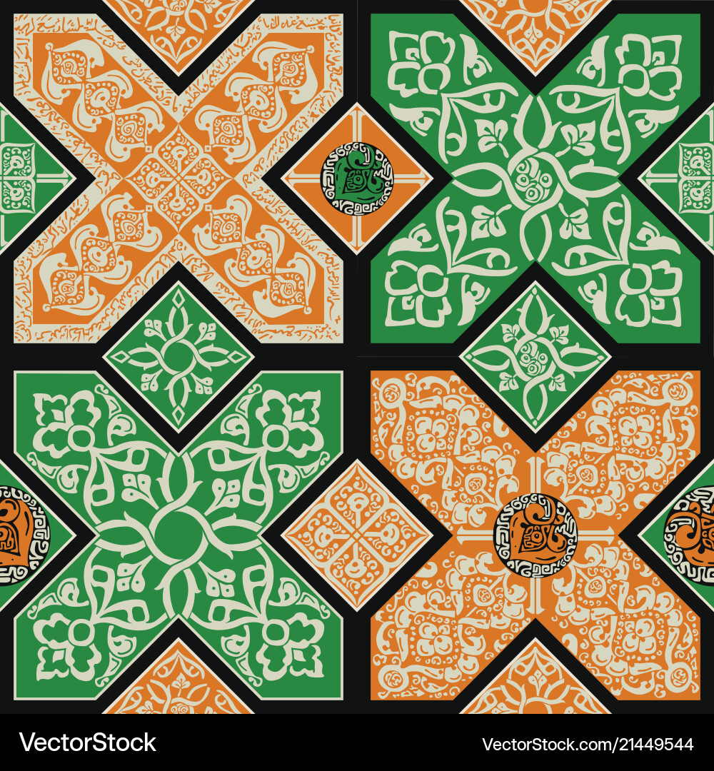 Persian tile pattern Royalty Free Vector Image