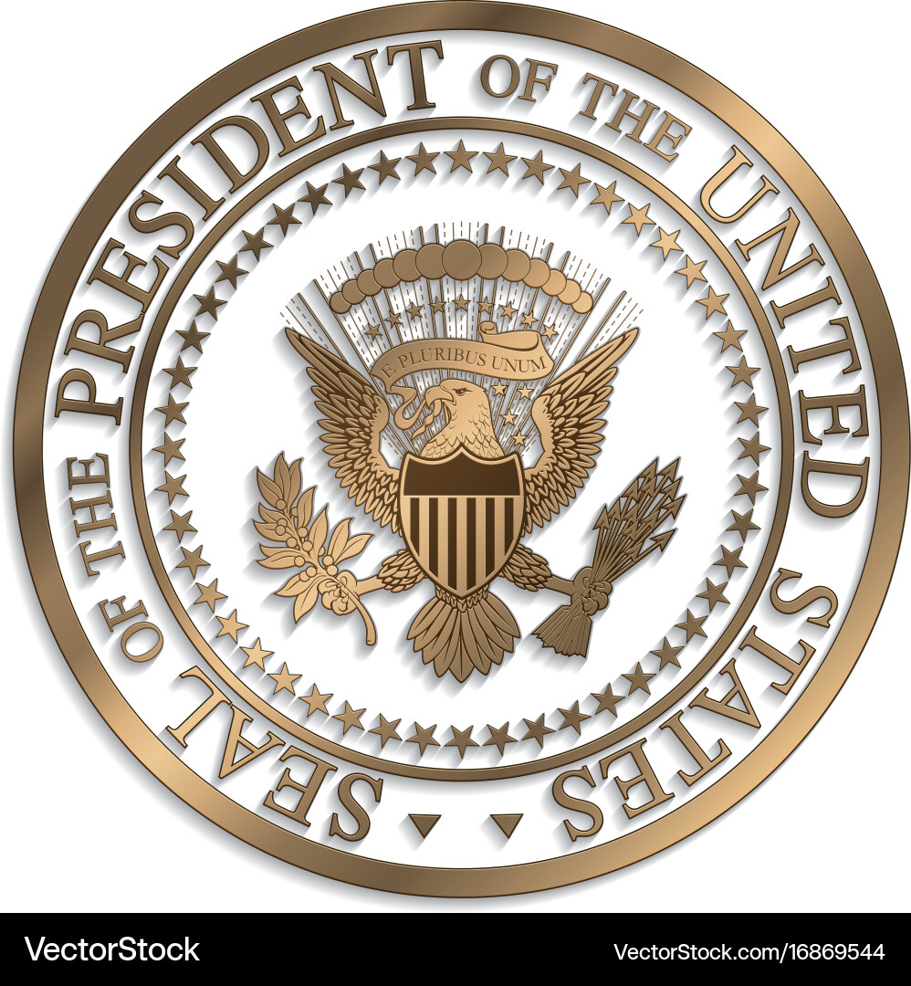 Presidential Seal - Gold Emblem Royalty Free Vector Image