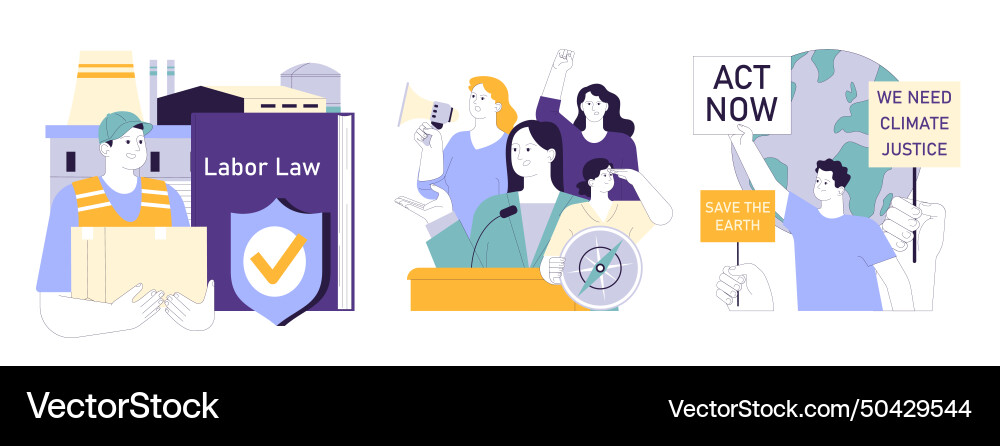 Social equity set civil society teamwork Vector Image