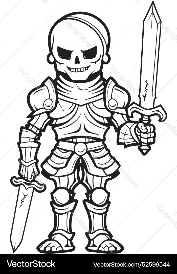 Spectral defender skeleton knight logo design Vector Image