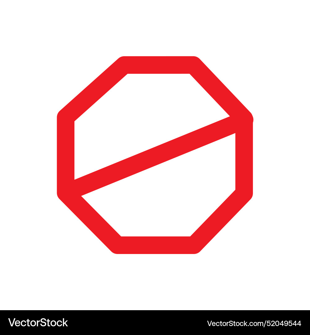 Stop sign icon linear graphics Royalty Free Vector Image