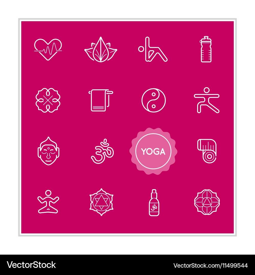 Yoga Icon Set - Spiritual Elements Royalty Free Vector Image