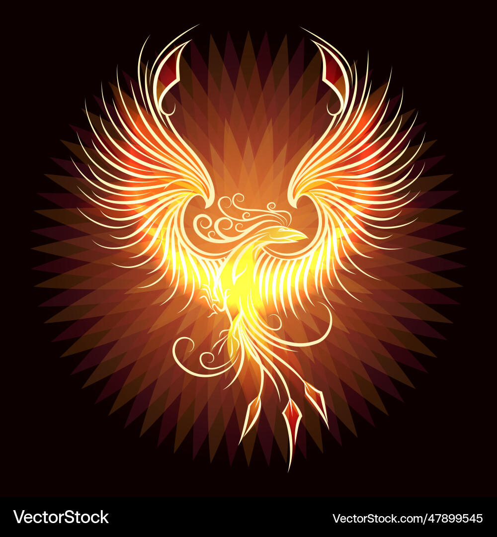 Burning Phoenix Rising – Royalty-Free Vector | VectorStock