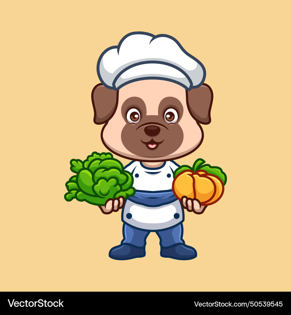 Chef pub dog cartoon Royalty Free Vector Image