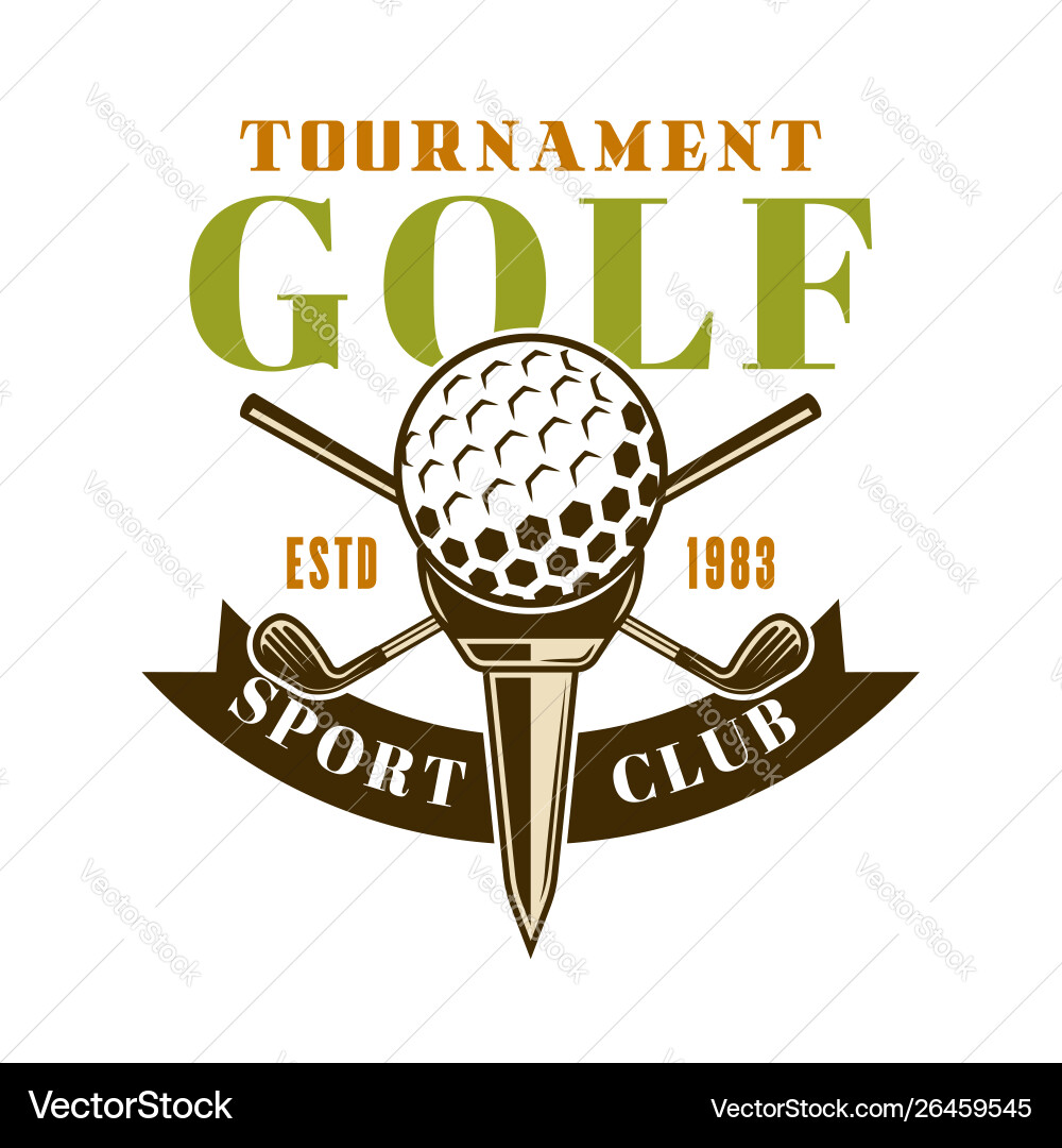 Golf tournament emblem label badge logo Royalty Free Vector