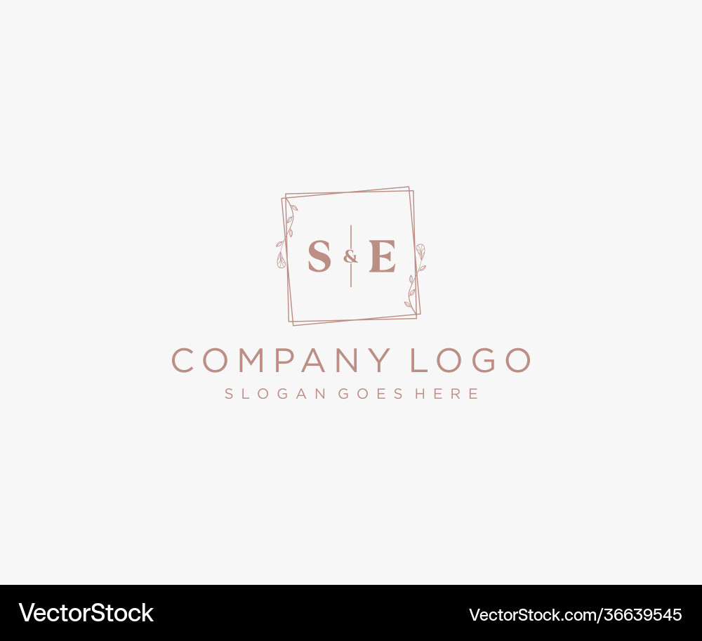 Initial se letters decorative luxury wedding logo Vector Image