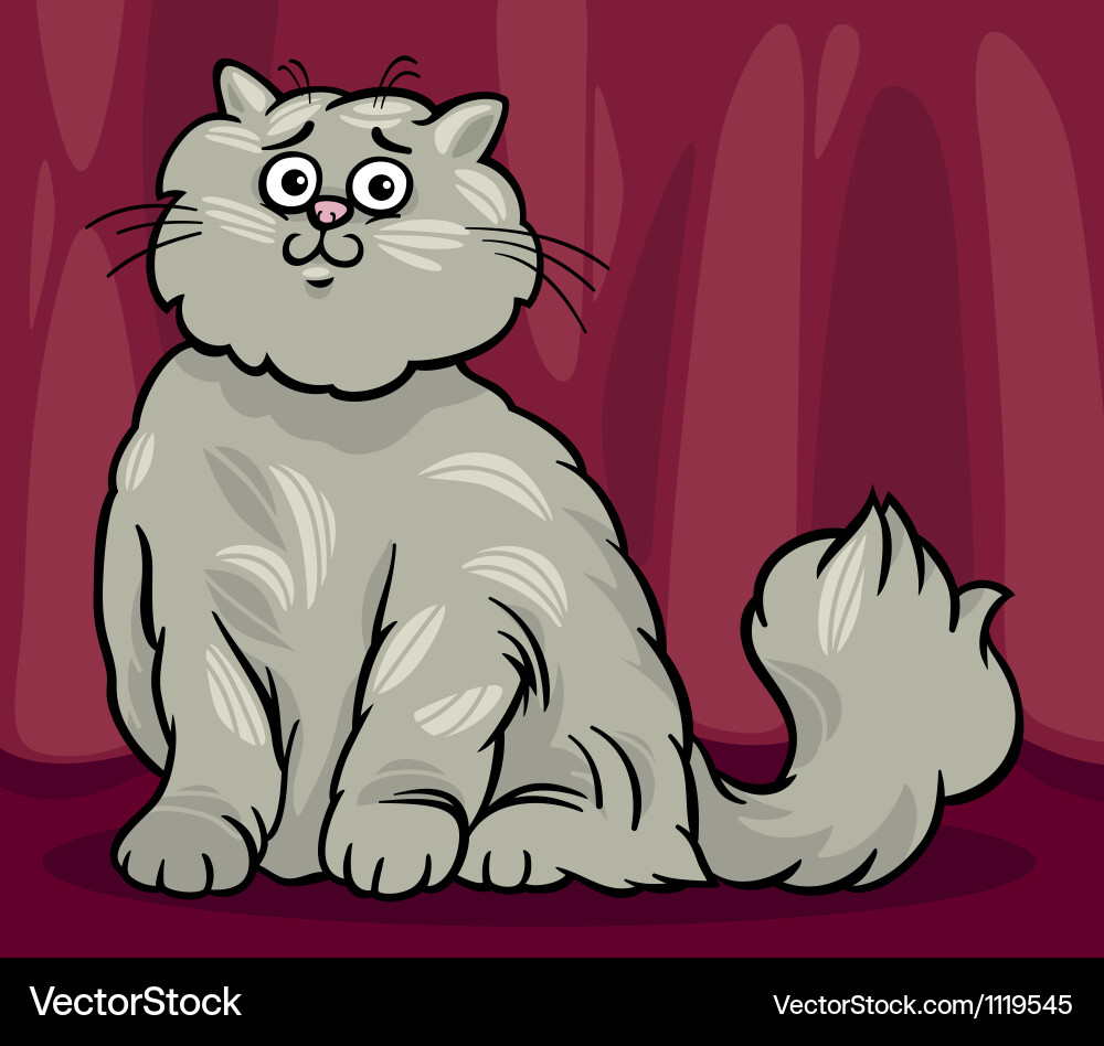 Persian cat cartoon Royalty Free Vector Image - VectorStock