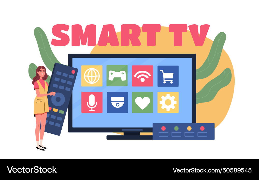 Smart tv concept Royalty Free Vector Image - VectorStock