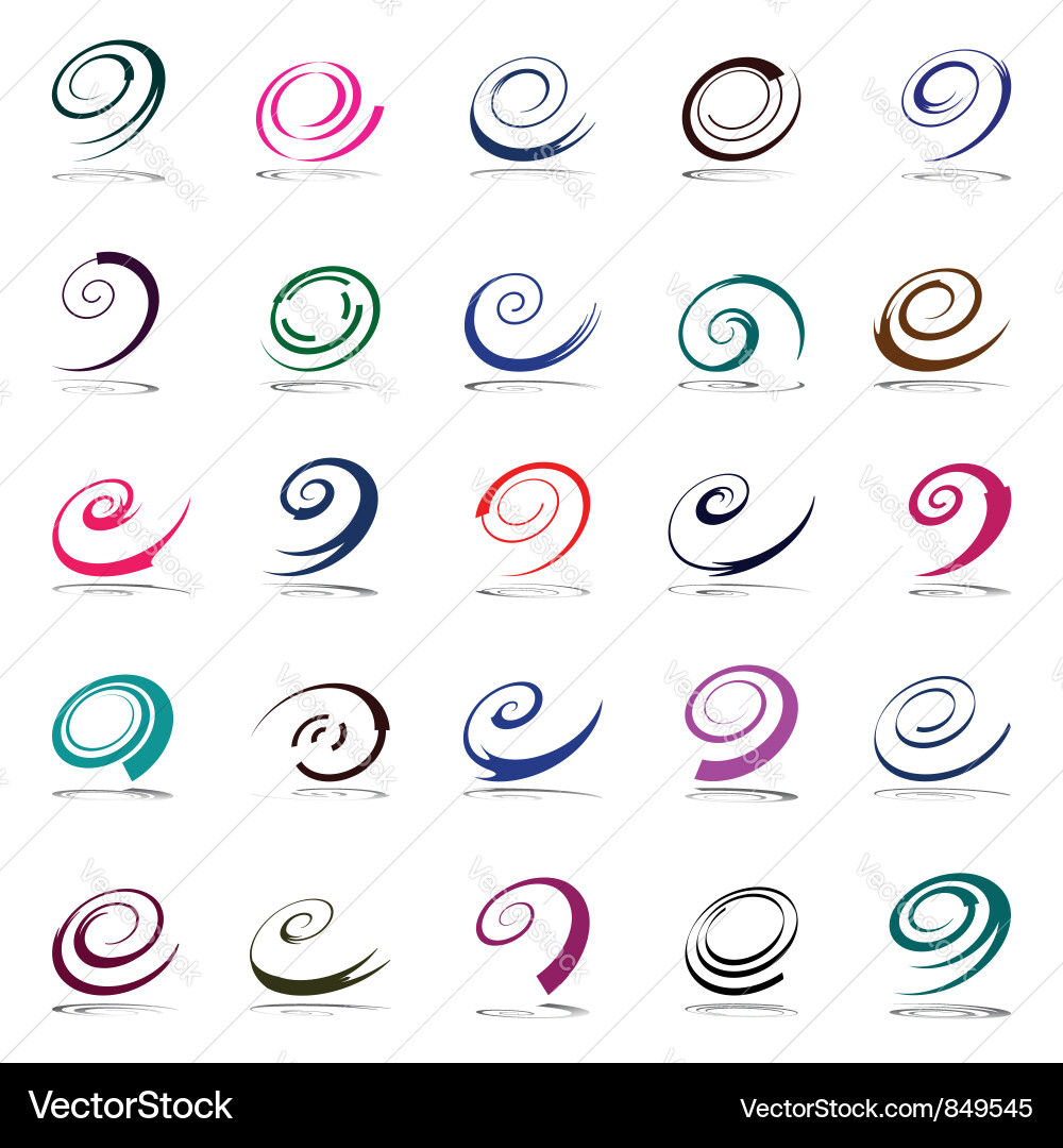 Spiral design elements Royalty Free Vector Image
