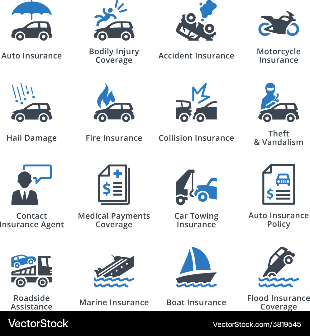 Vehicle insurance - blue series Royalty Free Vector Image