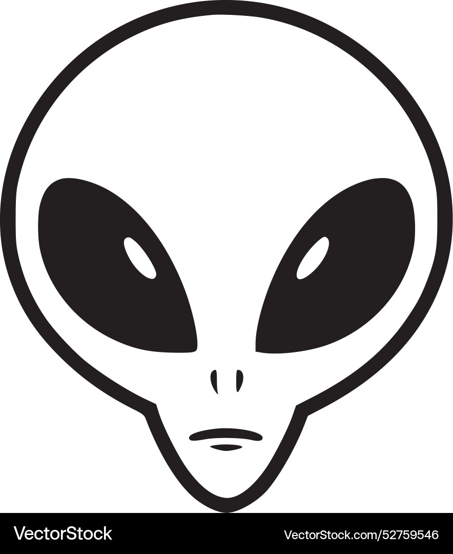 Alien - minimalist and simple silhouette Vector Image
