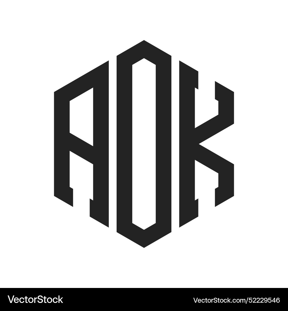 Aok logo design initial letter monogram Royalty Free Vector