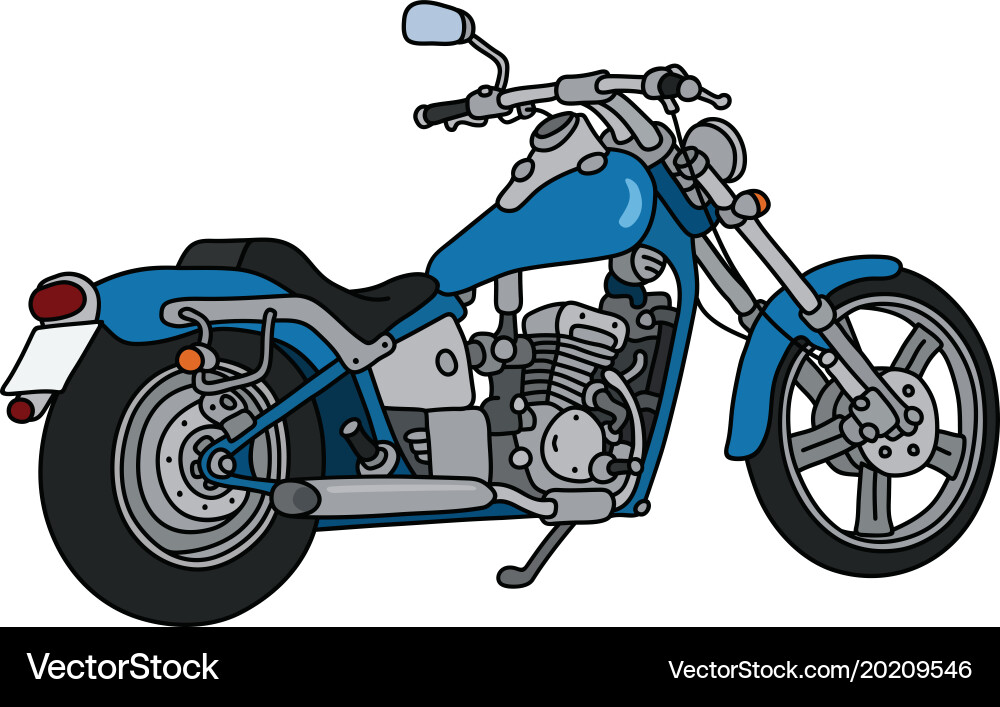 Blue heavy chopper Royalty Free Vector Image - VectorStock