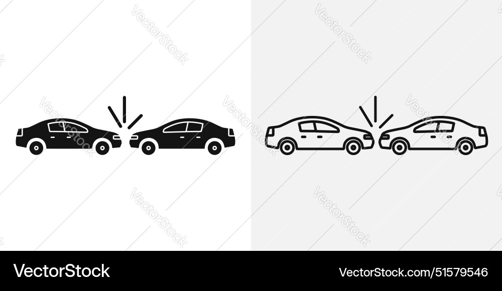 Car crash icon set Royalty Free Vector Image - VectorStock