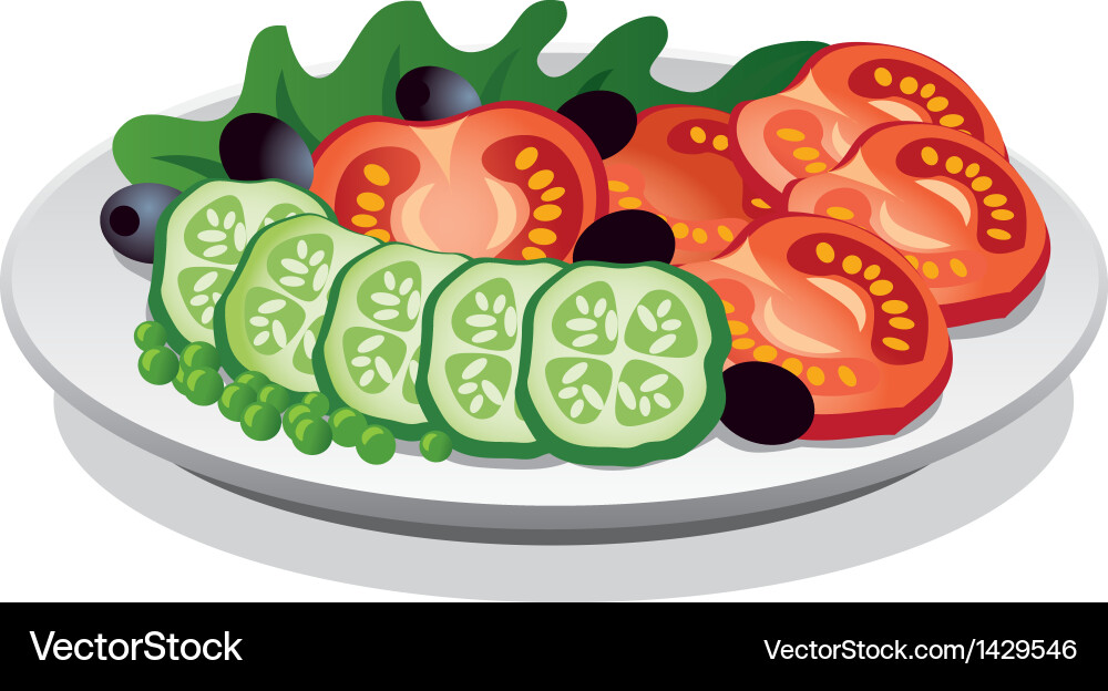 Colorful Tomato & Cucumber Salad Royalty Free Vector