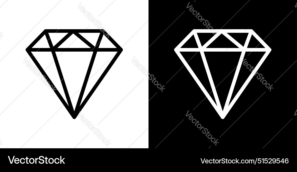 Gem icon set luxury diamond pictogram value Vector Image