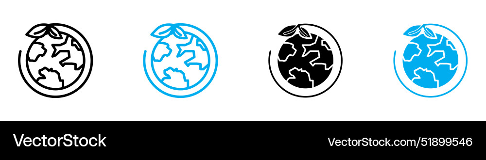 Green earth planet icon ideal for environmental Vector Image