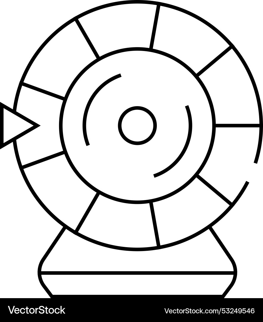 Lottery wheel line icon isolated Royalty Free Vector Image