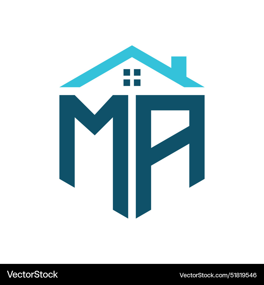 Ma house logo design template letter Royalty Free Vector