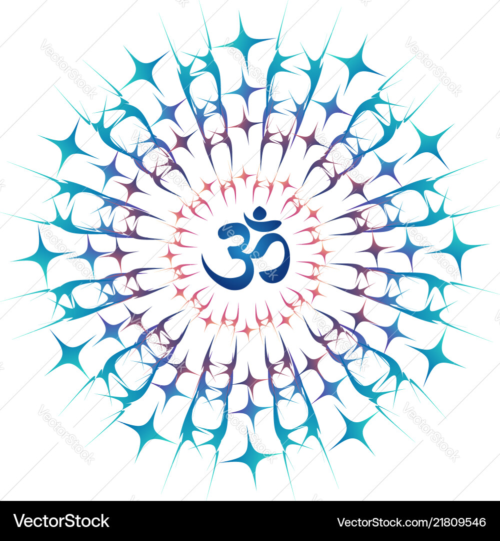 Ohm mandala or sri chakra energy generator Vector Image