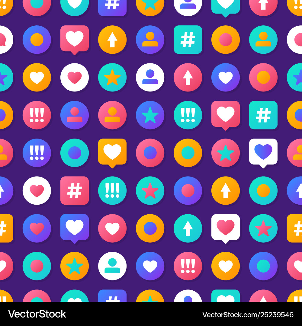 Pattern social media Royalty Free Vector Image