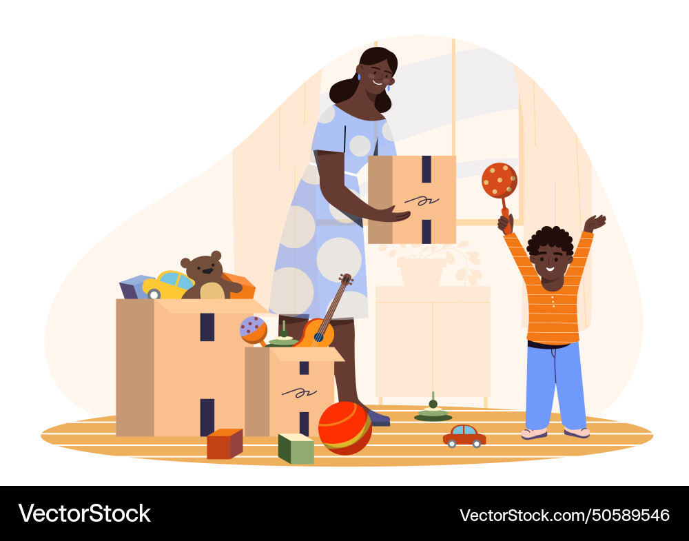 Social assistance to orphans Royalty Free Vector Image