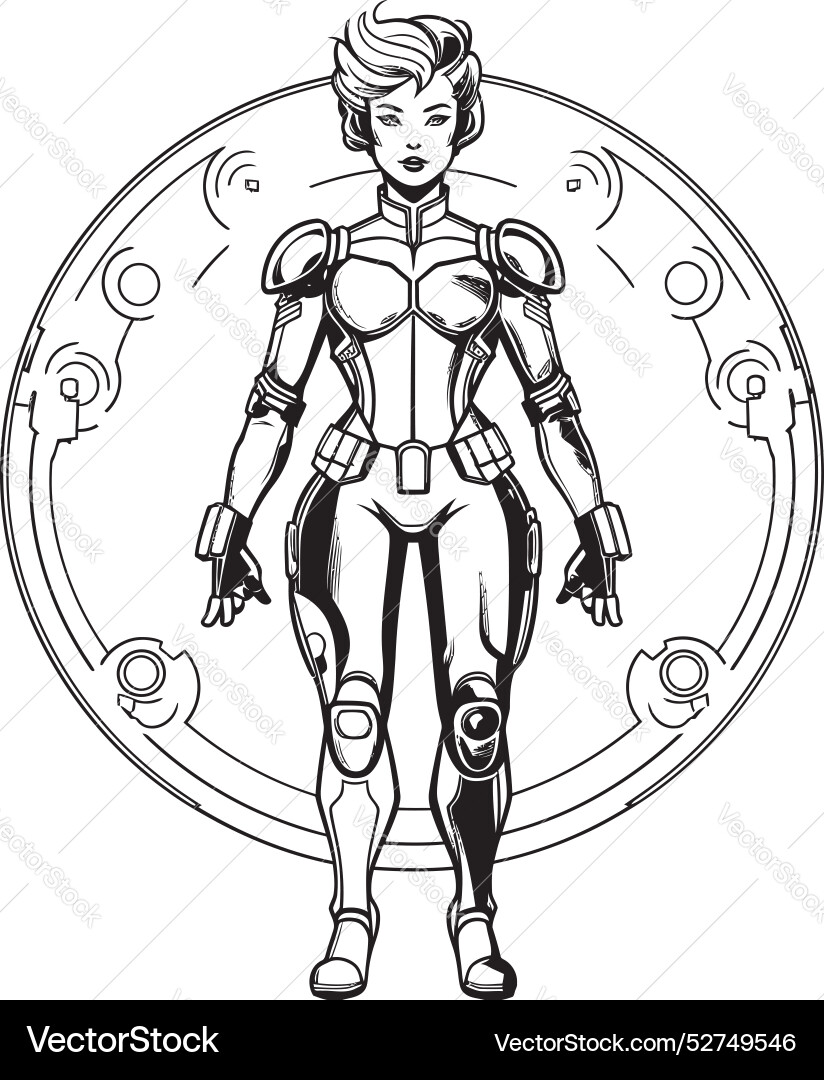 Techno valkyrie futuristic female superhero Vector Image