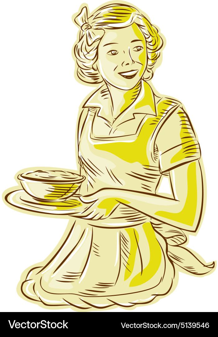 Vintage Homemaker Serving Bowl Royalty Free Vector Image