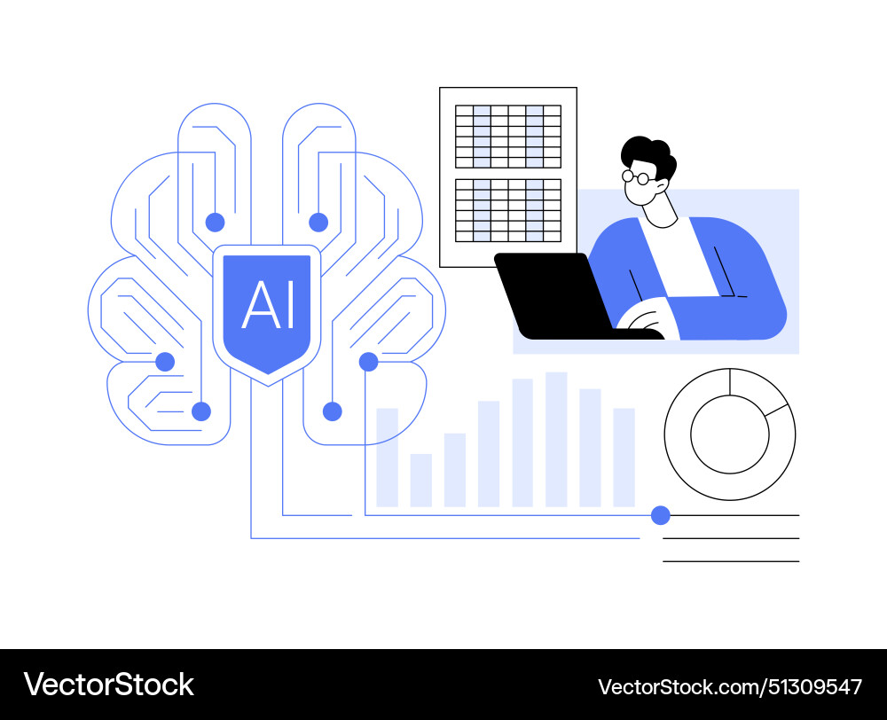 Ai-enhanced actuarial science abstract concept Vector Image