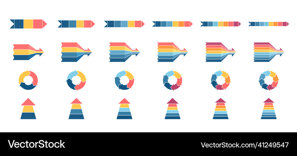 Arrow chart collection charts Royalty Free Vector Image