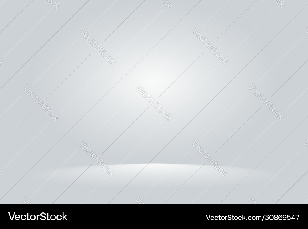 Bright grey studio room gradient background wall Vector Image