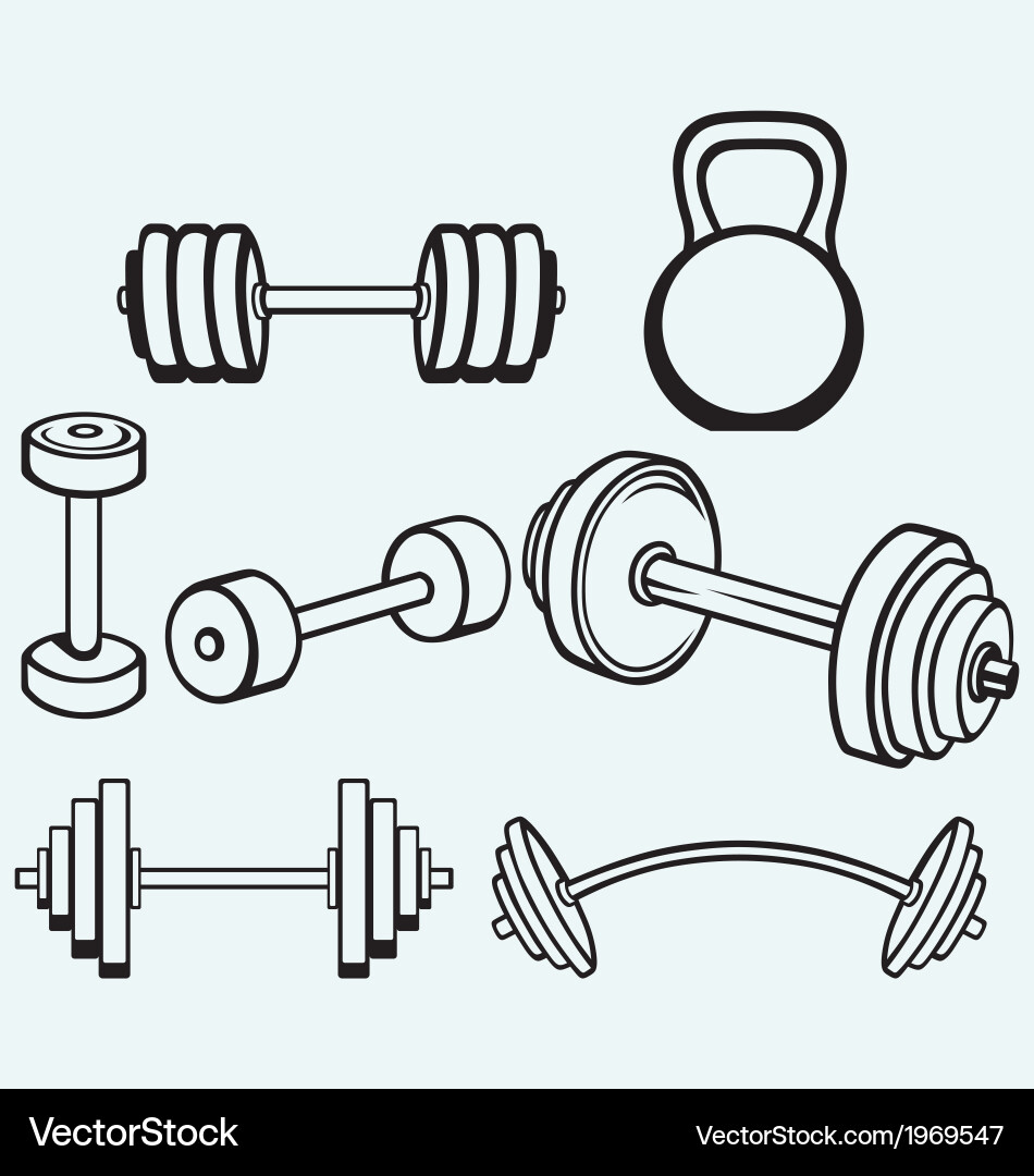 Dumbbells icons Royalty Free Vector Image - VectorStock