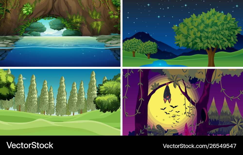 Empty blank landscape nature scenes Royalty Free Vector