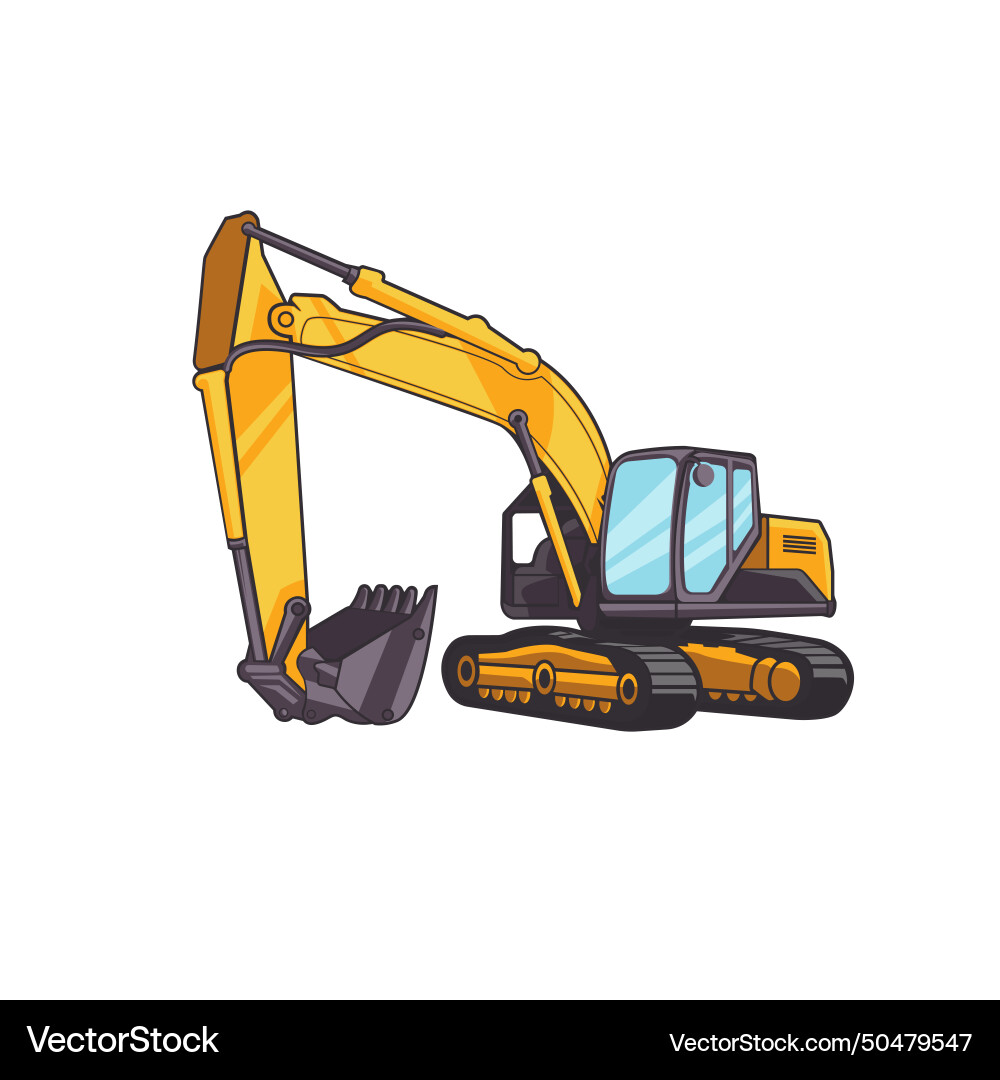 Excavator template heavy equipment Royalty Free Vector Image