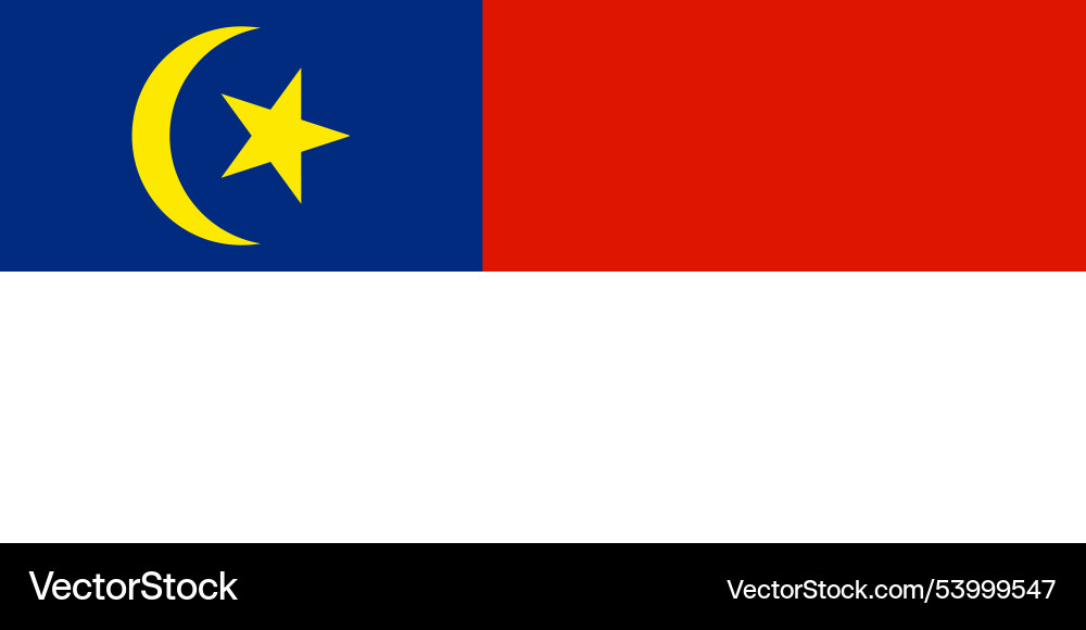 Flag of the malaysian state malacca Royalty Free Vector