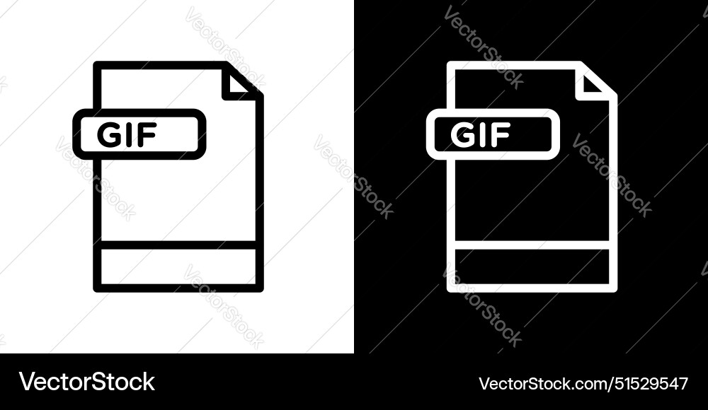 Gif icon set animated format symbol Royalty Free Vector