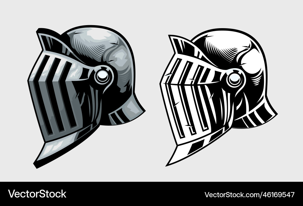 Gladiator warrior helmet set Royalty Free Vector Image