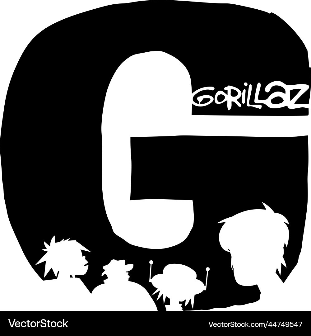 Gorillaz tomorrow comes today logo free Royalty Free Vector