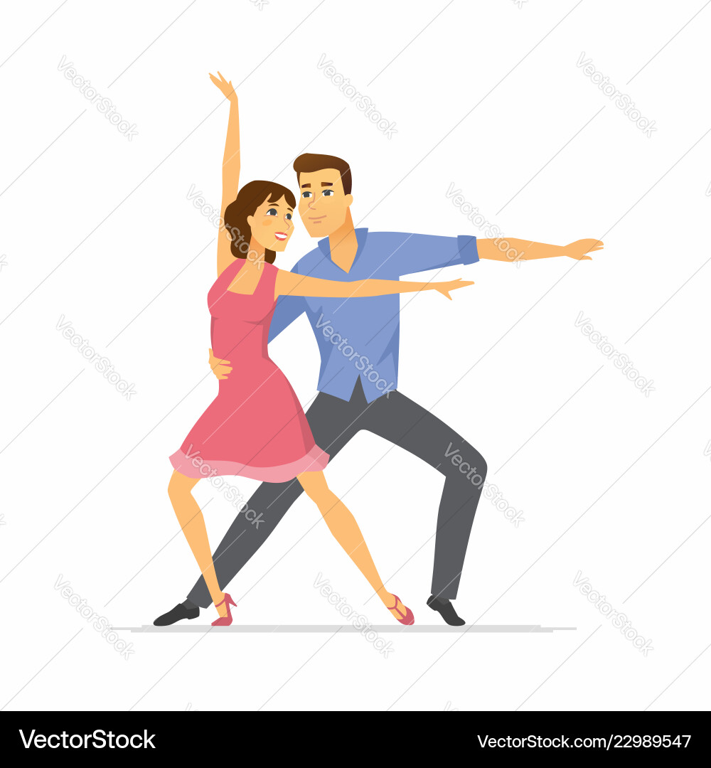 Hustle dancers - cartoon people characters Vector Image