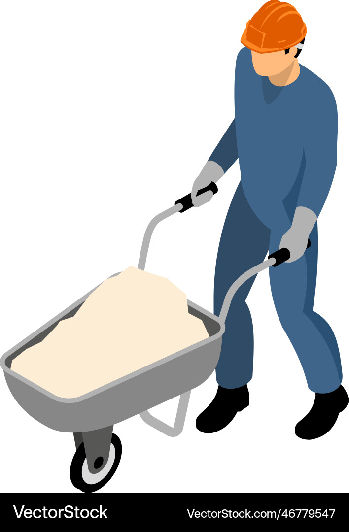 Isometric builder Royalty Free Vector Image - VectorStock