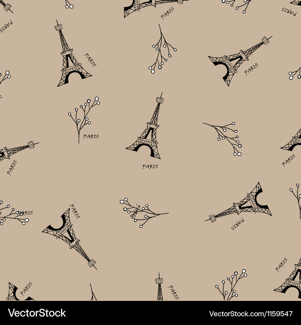 Paris seamless pattern with eiffel tower Vector Image